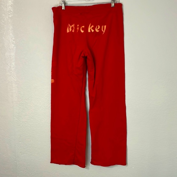 Disney | Pants & Jumpsuits | Y2k Mickey Disney Red Sweat Pants L | Poshmark
